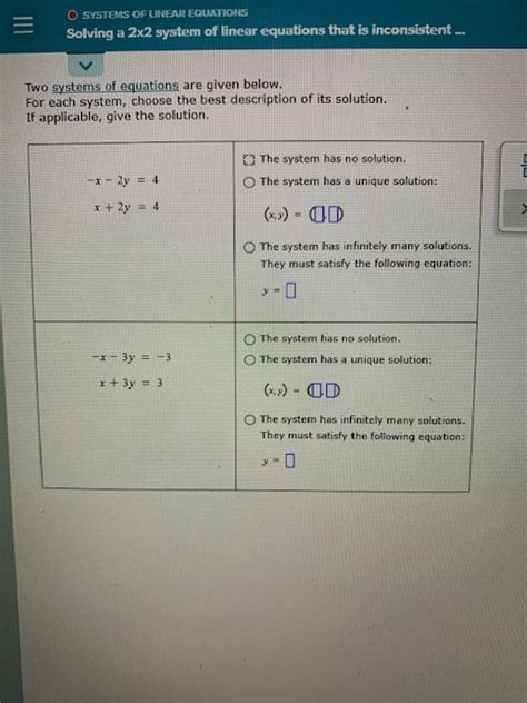 Solved O SYSTEMS OF LINEAR EQUATIONS Solving A X System Of Chegg Com