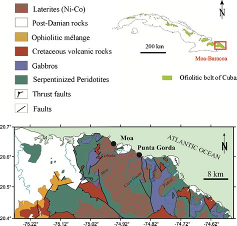 Location And Simplified Geological Map Of The Moa Bay Mining Area