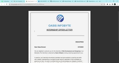 Sravani Ulasa On Linkedin Oasisinfobyte Webdevelopment