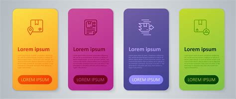 세트 선 판지 판지 상자 위치를 가진 및 운송장 비즈니스 인포 그래픽 템플릿 벡터 감시에 대한 스톡 벡터 아트 및 기타 이미지 감시 교통 나무 기둥 Istock