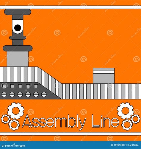 Assembly Line Poster Stock Vector Illustration Of System 159613857