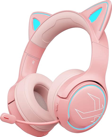 Binnune Pc Gaming Wireless Headsets With Cute Cat Ears For Girls 7
