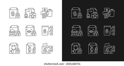 Confidential Information Types Linear Icons Set Stock Vector Royalty Free 2031184751