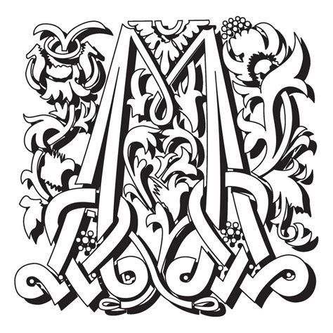Masselle Initial Caps Font Capital Letter M Vector Design 35786108