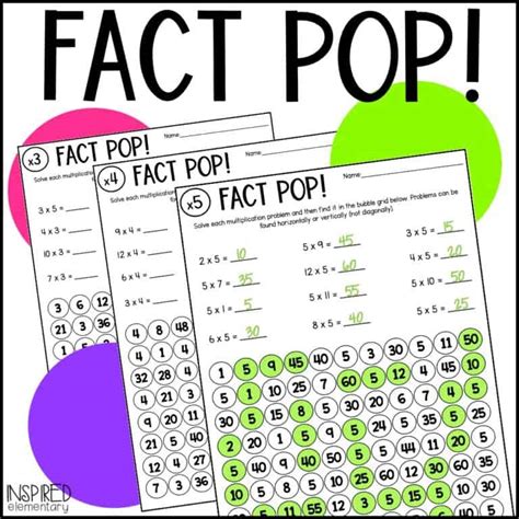 Multiplication Fact Pop Multiplication Facts Practice To Inspired Elementary