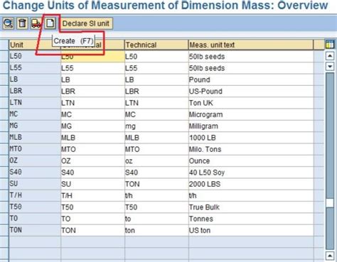 iso unit of measure in sap mm tables tcodes mapping to sap unit hot