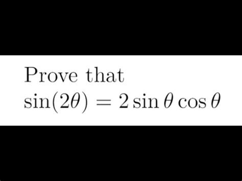 Prove That Sin2 Theta2sin Theta Cos Theta Youtube