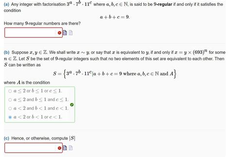 Solved A Any Integer With Factorisation 3a⋅7b⋅11c Where
