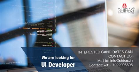 Senior Ui Developer Jobs In Bangalore India Shiras Hr