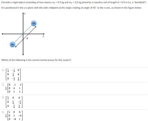 Solved Consider A Rigid Object Consisting Of Two Masses