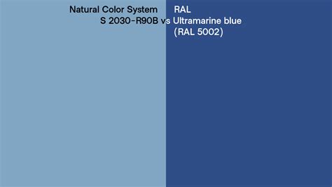 Natural Color System S R B Vs RAL Ultramarine Blue RAL Side By Side Comparison