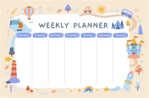 Premium Vector Weekly Planner Vector Template