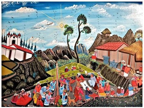 Dec 21 Tigua Ecuador Indigenous Art On Sheepskin By Blanca Chugchilan