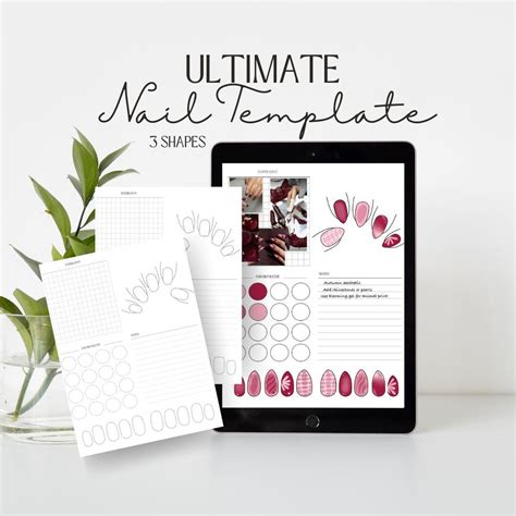 Nail Art Planner Nail Design Template Digital Nail Art Planner Nail