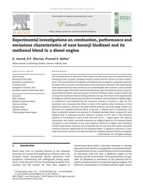 Pdf Experimental Investigations On Combustion Performance And Emissions Characteristics Of A