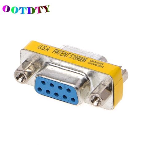 OOTDTY 10Pcs Set RS232 Serial DB9 Female To Female Mini Gender Changer Adapter Connector Drop