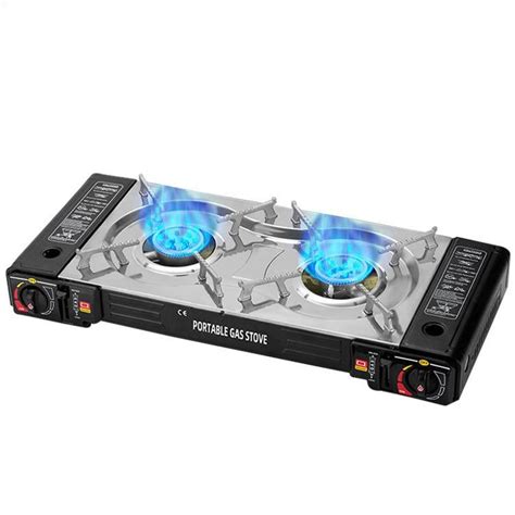 ᐉ Настільна плита Happy Home 1211hh 2 конфорки під цанговий балон з адаптером та 3 балони