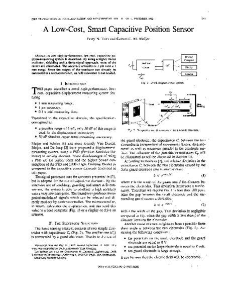 Pdf A Low Cost Smart Capacitive Position Sensor Ferry Toth
