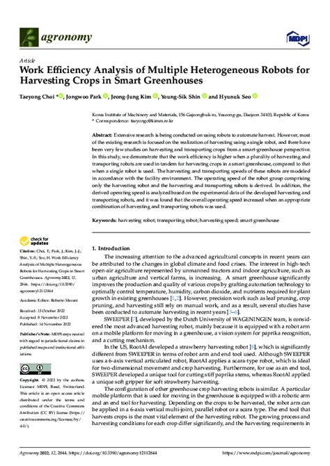 Pdf Work Efficiency Analysis Of Multiple Heterogeneous Robots For