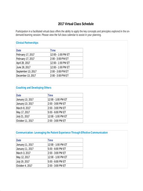 9 Classroom Schedule Examples To Download