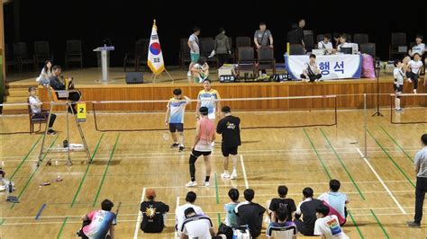 결승전 제6회 칠갑산배 전국배드민턴대회 준자강 남복 박무현 김동욱 Vs 노진구 허동녕원거리 캠 Youtube