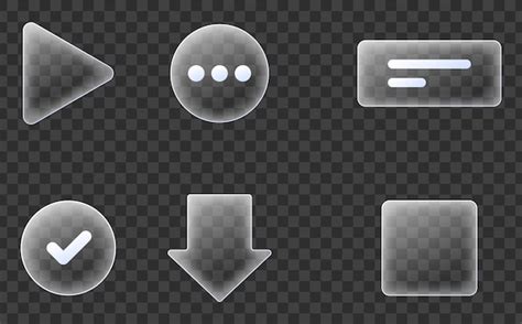 Modern Glassmorphism Ui Icons Set With Frosted Translucent Effect