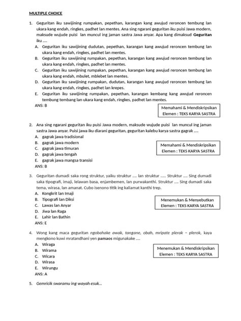 Multiple Choice Mulok Xi Pas 1 2023 Pdf