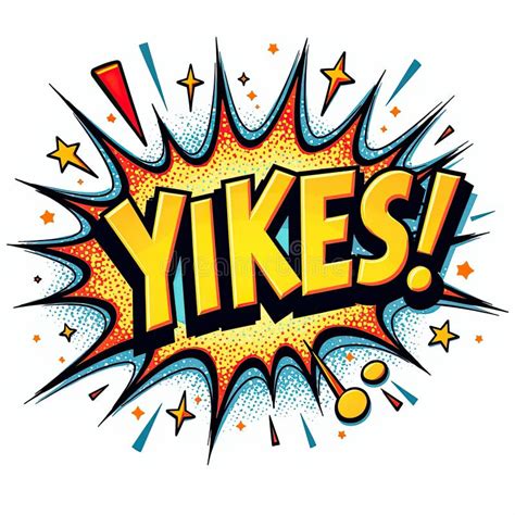 Vibrant And Dynamic Comic Art Style Showcasing The Word Yikes Png Ai