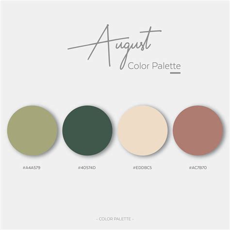 August Color Palette Green And Beige Shades