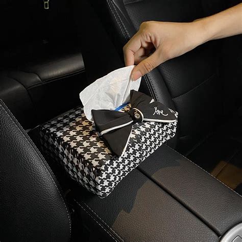 1 бр Черни кутии за кърпички Аксесоари за автомобили Органайзер за чанта за кърпички Украса за