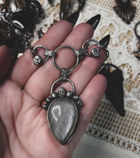 Made This Custom Sterling Silver And Black Moonstone Necklace For A
