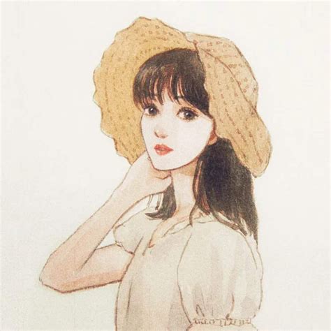 女生头像手绘简约气质 千图网