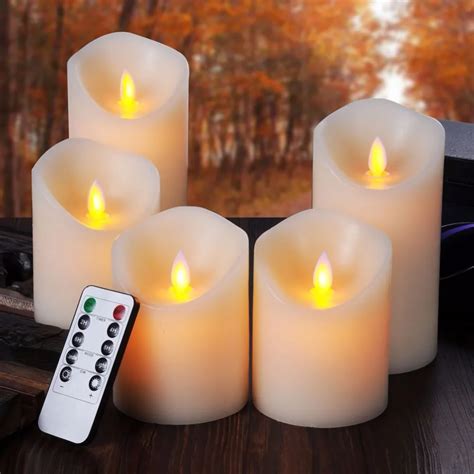 Buy Set Of 5 Led Flameless Candles With Remote Control