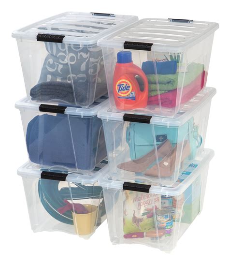 IRIS USA Qt Plastic Storage Container Bin With Secure Lid And Latching Buckles Single Pack