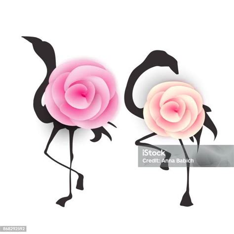 종이 종이 접기 핑크 장미를 잘라 홍학 새 들이 아름 다운 검은 실루엣 0명에 대한 스톡 벡터 아트 및 기타 이미지 0명 3차원 형태 검은색 Istock