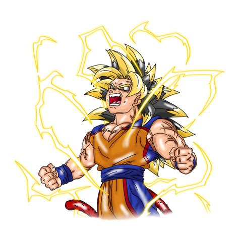 Ssj5 Goku Dbna Render With Electricity And Aura By Nassif9000 On