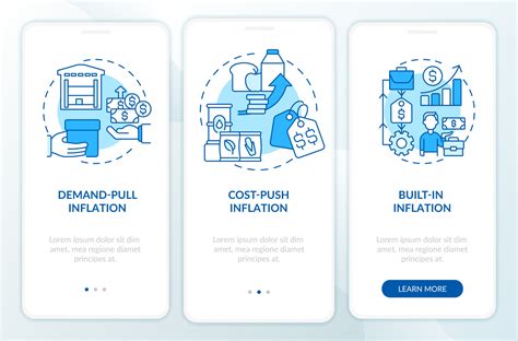 Inflation Types Blue Onboarding Mobile App Screen Increasing Prices Walkthrough 3 Steps