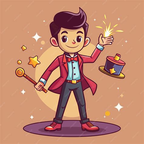 Cartoon Man Performing Magic Tricks Vector Illustration Premium Ai Generated Vector