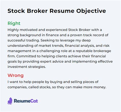 Top Stock Broker Resume Objective Examples ResumeCat