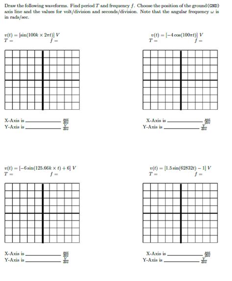 Solved Draw The Following Waveforms Find Period T And Chegg Com