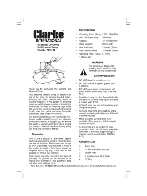 Cpp 3000 B Pdf Pump Water