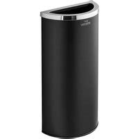 8 Gallon Black Powder Coated Metal Half Round Decorative Trash Can