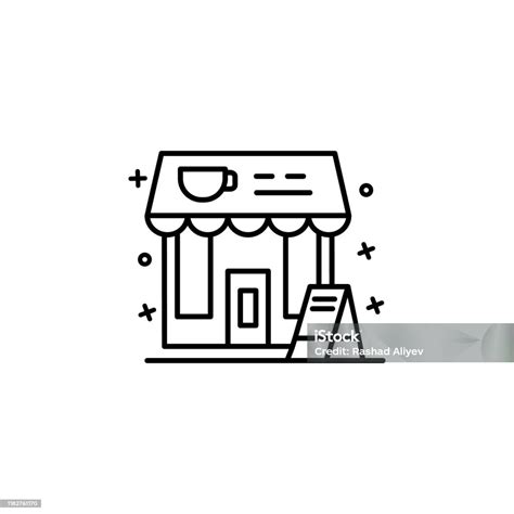 커피 숍 상점 아이콘 Ui 및 Ux 웹 사이트 또는 모바일 응용 프로그램에 대한 간단한 라인 커피 아이콘의 개요 벡터 가방에 대한 스톡 벡터 아트 및 기타 이미지 Istock