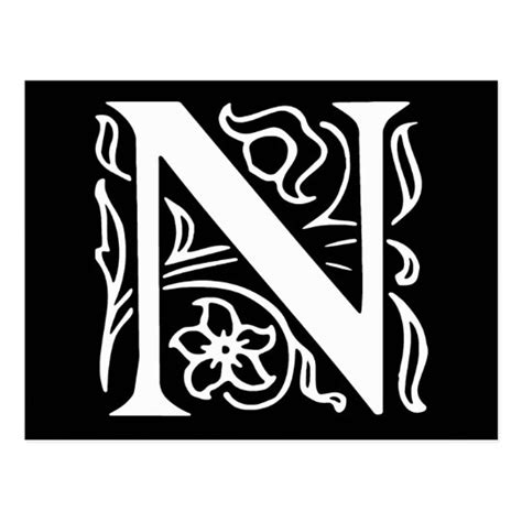 Fancy Letter N Postcard Zazzle Ca