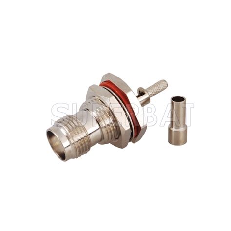 Tnc Jack Female Connector Straight Bulkhead With O Ring Crimp Rg316