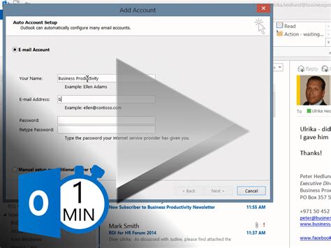 how to add additional email accounts in outlook 2013