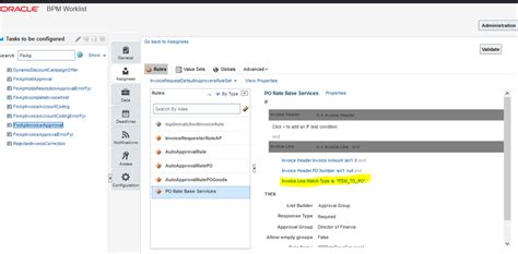 how to setup an invoice approval rule for po new line type rate based