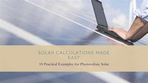 10 Practical Examples Of Photovoltaic Solar Calculations