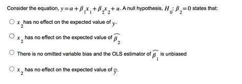 Solved Consider the equation y α β x β x u A null Chegg com