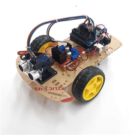 หุ่นยนต์หลบสิ่งกีดขวาง 2wd Smart Robot Car Ultrasonic Module For